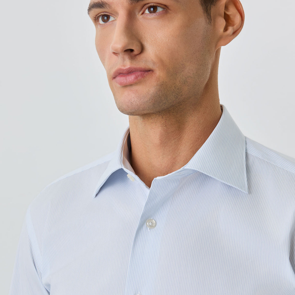 Slim Fit Shirt With Oxford Collar In Cotton Blend With Stripes – Sacoor ...